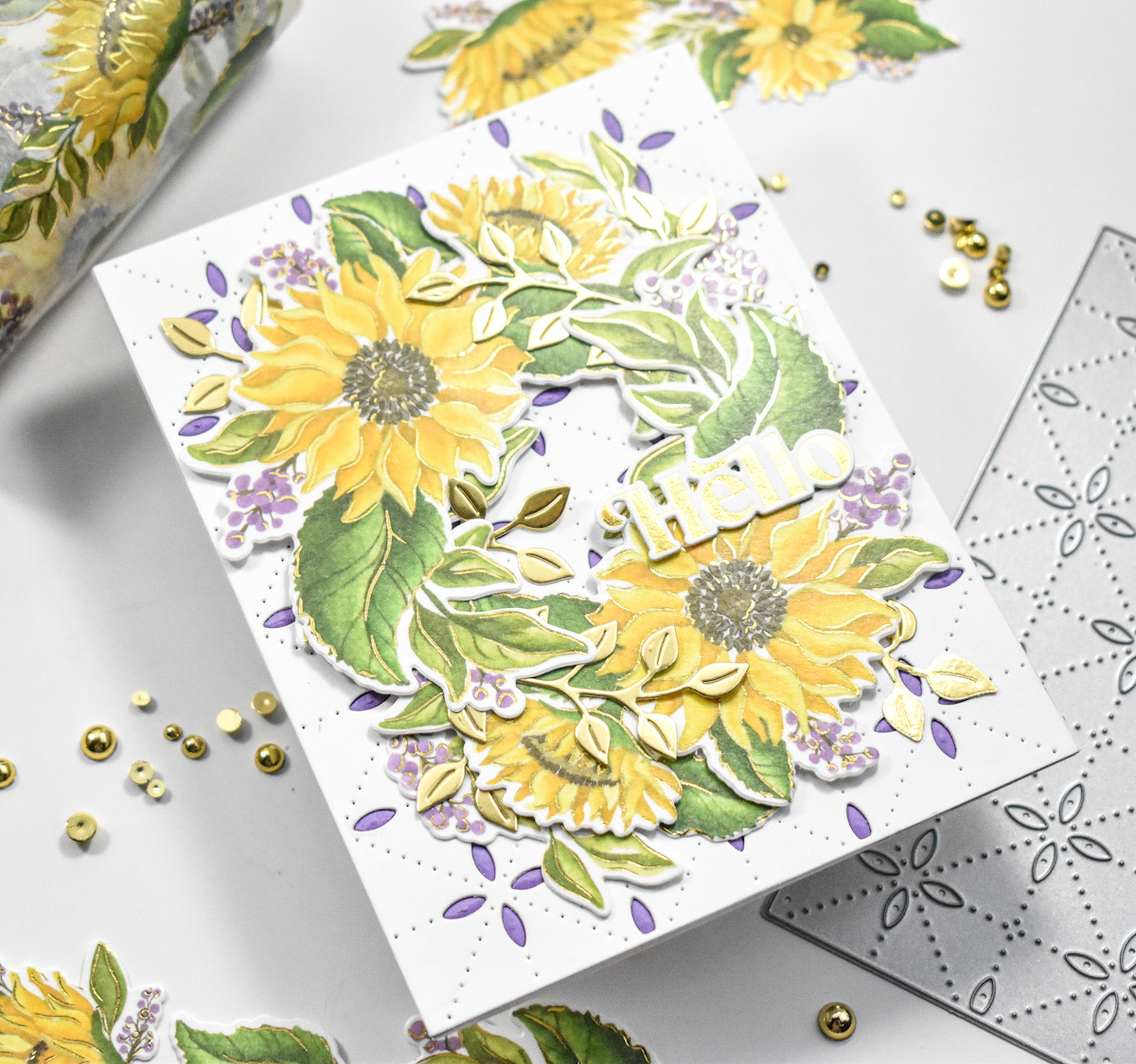 PinkFresh Studio Golden Sunflower Hello – REDSAS